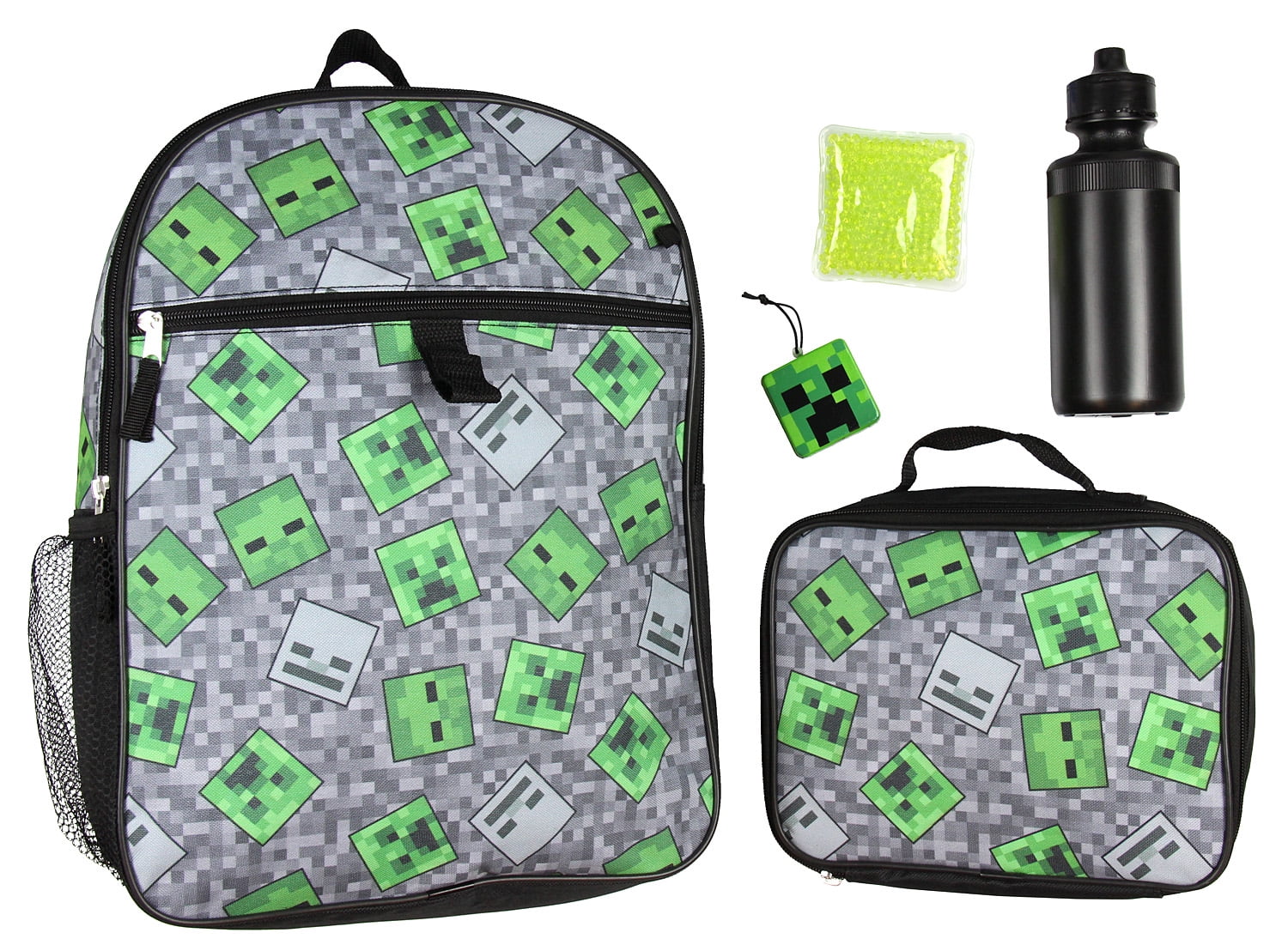 "Minecraft 16"" Kids Backpack & Lunch Box Set with Water Bottle, Video ...