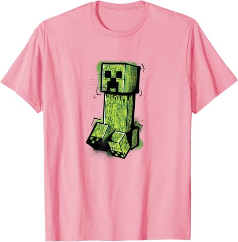 Minecraft Creeper Graffiti Sit T-Shirt - Walmart.com