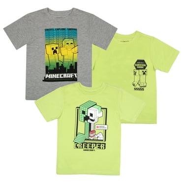 Minecraft Characters Boys Long Sleeve Active Mesh T-Shirt, 2-Pack ...