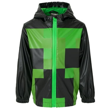 Minecraft Creeper Big Boys Fleece Zip Up Jacket Green 10-12 - Walmart.com