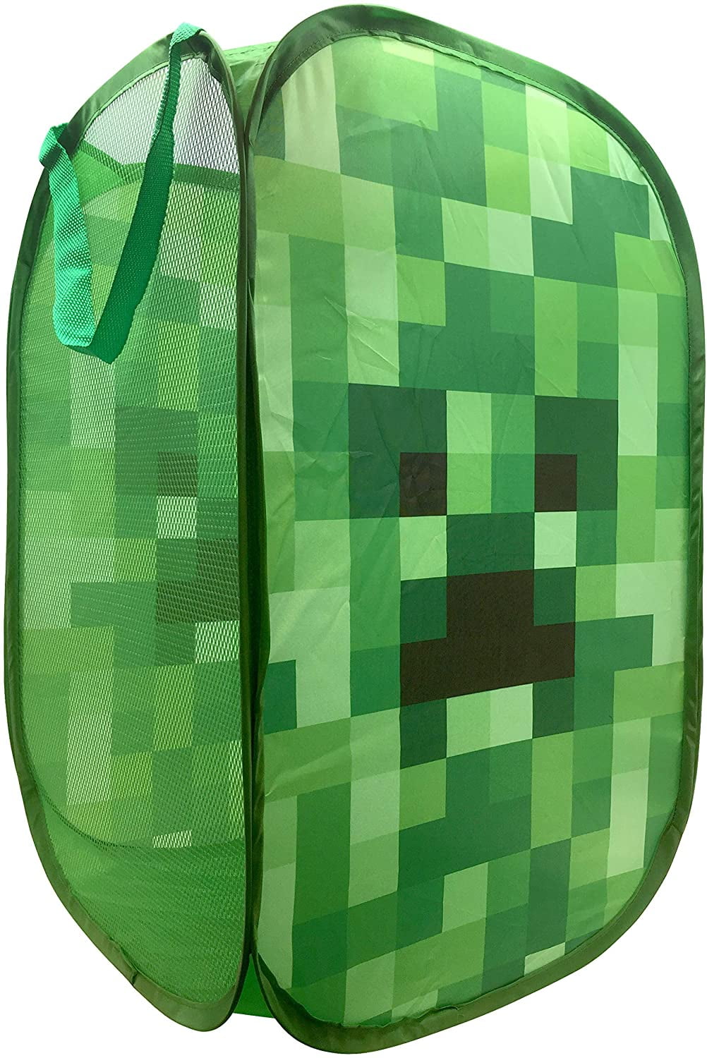 Minecraft Creeper Pop Up Hamper - Mesh Laundry Basket/Bag with Durable ...