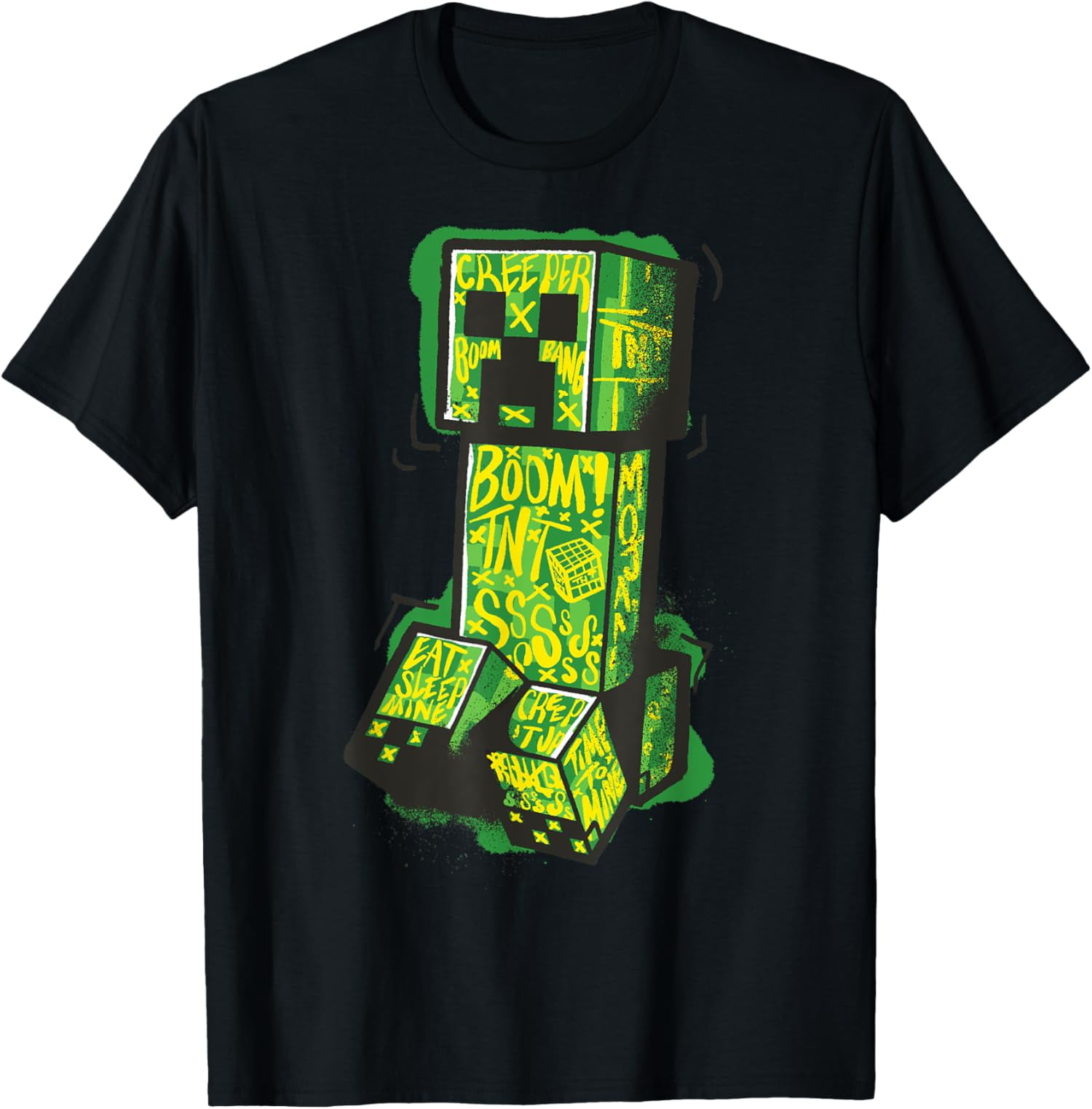 Minecraft Creeper Street Graffiti Fill T-Shirt - Walmart.com