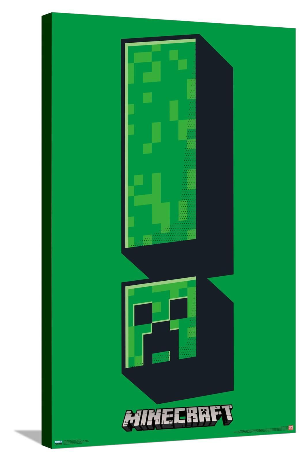 Minecraft - Creeper Symbol Canvas Wall Poster, 22.375" x 34" - Walmart.com