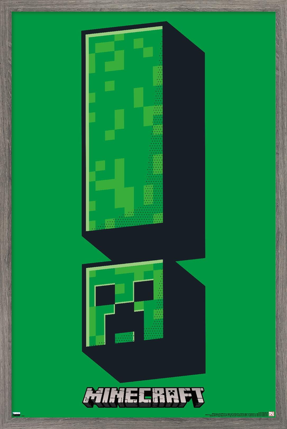 Minecraft - Creeper Symbol Wall Poster, 14.725" x 22.375", Framed ...