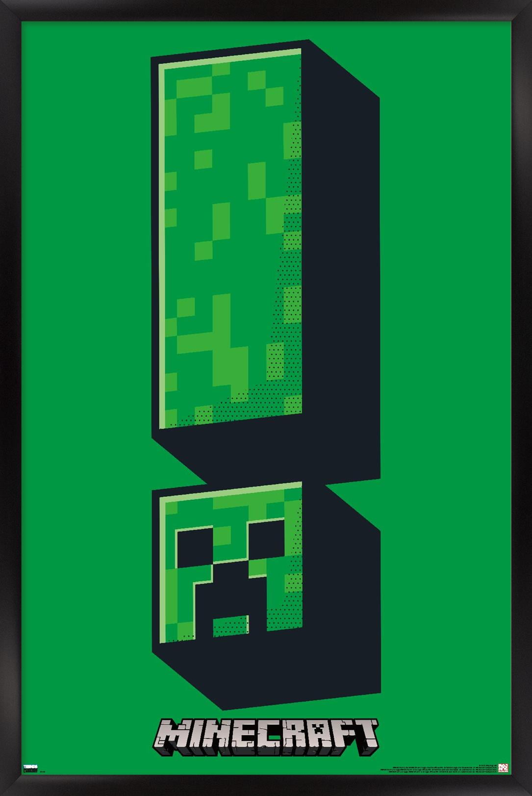 Minecraft - Creeper Symbol Wall Poster, 22.375" x 34", Framed - Walmart.com