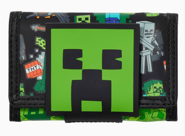 Minecraft Creeper Wallet - Bi-Fold Wallet with Logo for Gamers & Fans ...