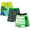 Minecraft Creeper Steve Mobs Little Boys 3 Pack Swim Trunks Little Kid ...