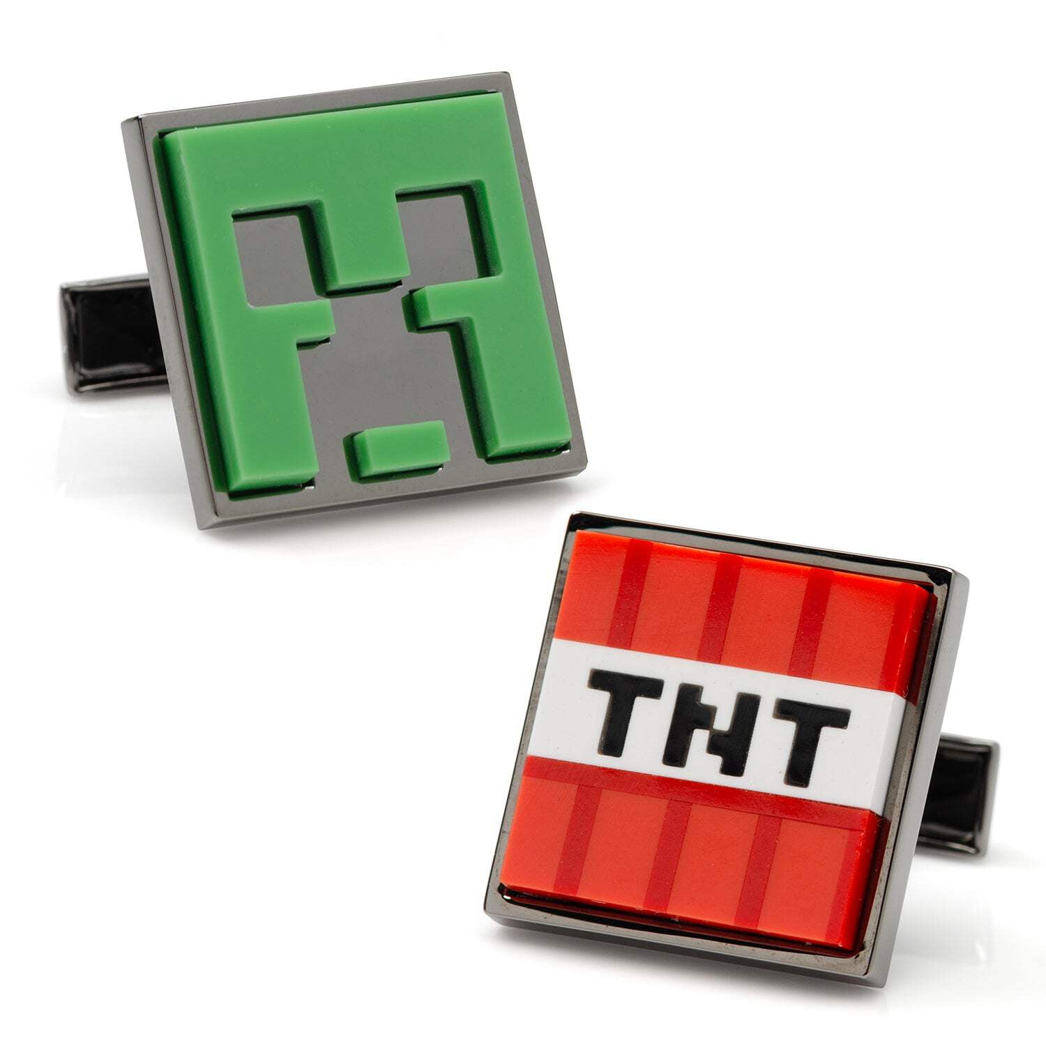 Minecraft Creeper and TNT Gunmetal Cufflinks - Walmart.com