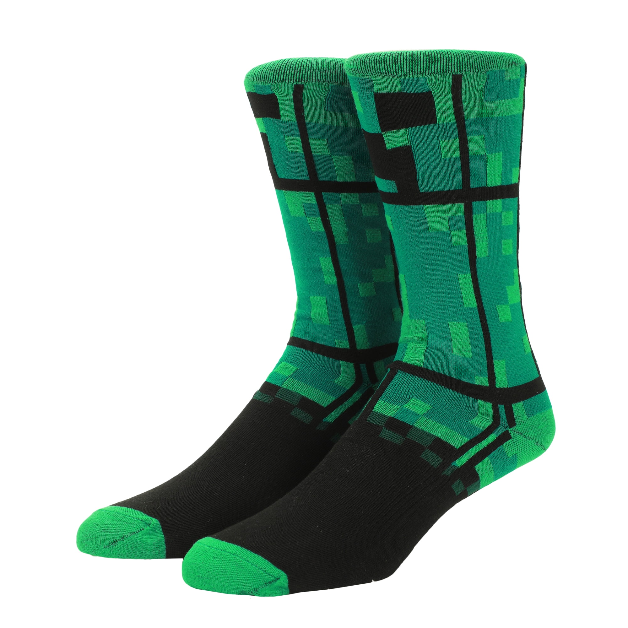 Minecraft Creepers Adult Green Casual Crew Socks-OSFA - Walmart.com