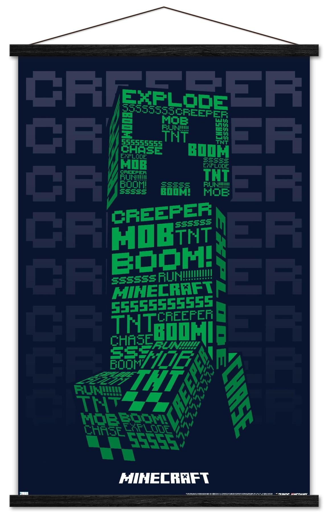 Minecraft - Creeperscope Wall Poster with Magnetic Frame, 22.375" x 34 ...