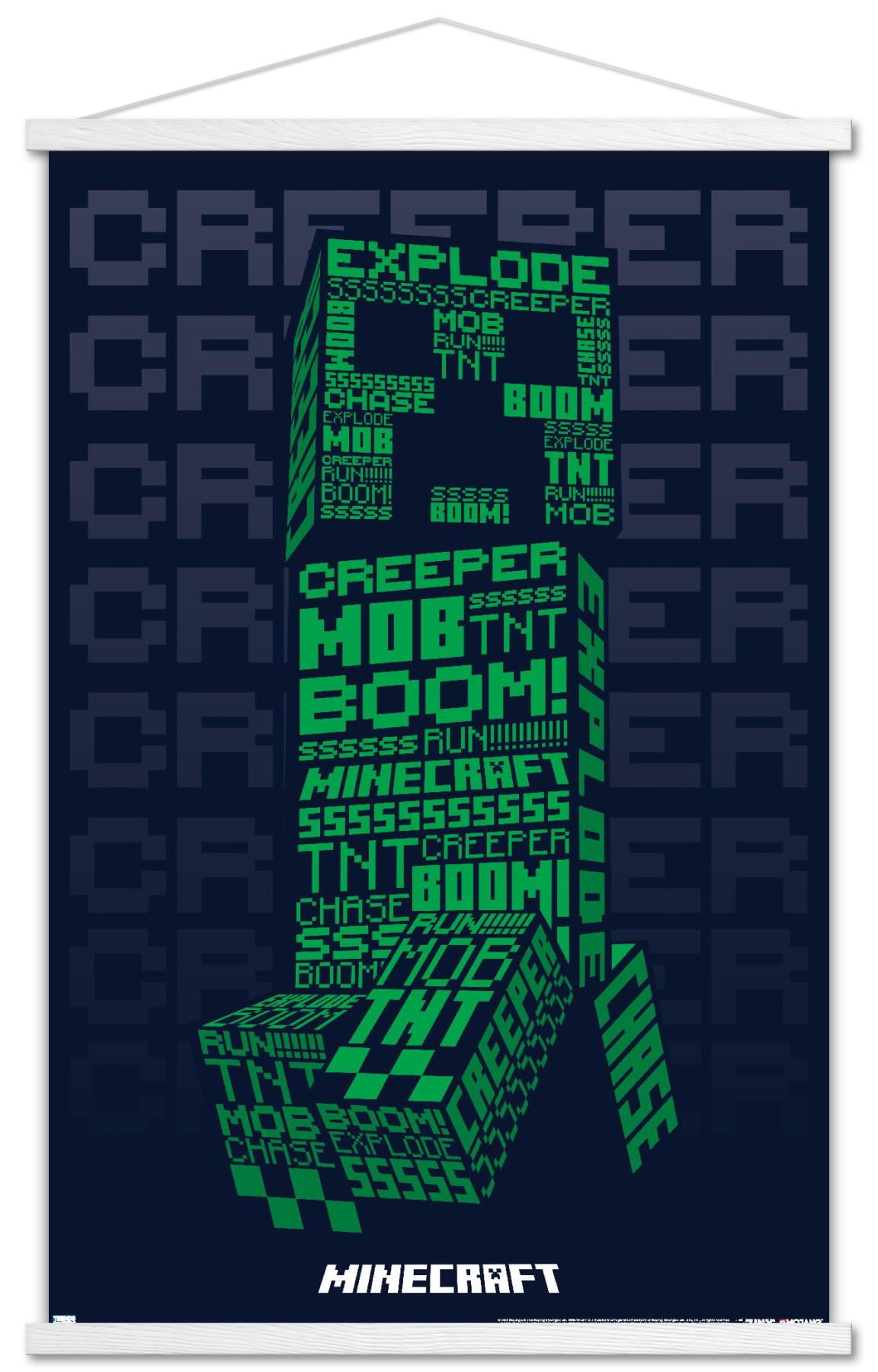 Minecraft - Creeperscope Wall Poster with Magnetic Frame, 22.375" x 34 ...