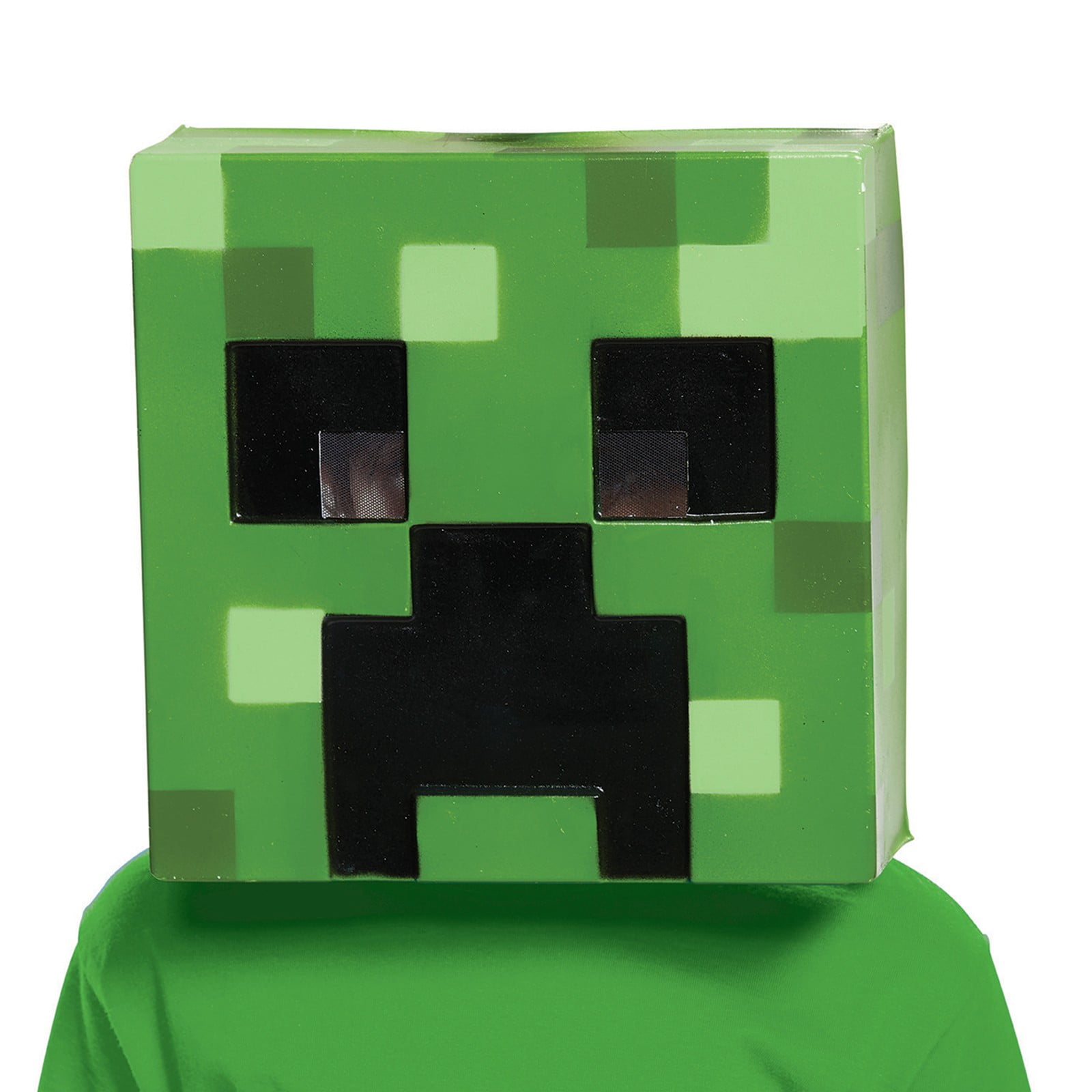 Minecraft Creeper Child Vacuform Mask, Green Polyester Halloween ...