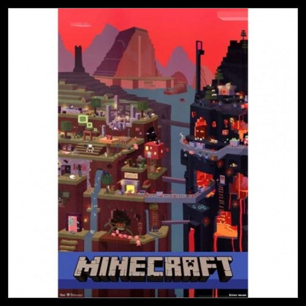 Minecraft Cube Laminated & Framed Poster (24 X 36) - Walmart.com