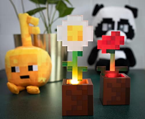 Minecraft Daisy and Poppy Flower Pot Mood Lights, Set of 2 | Nightstand ...