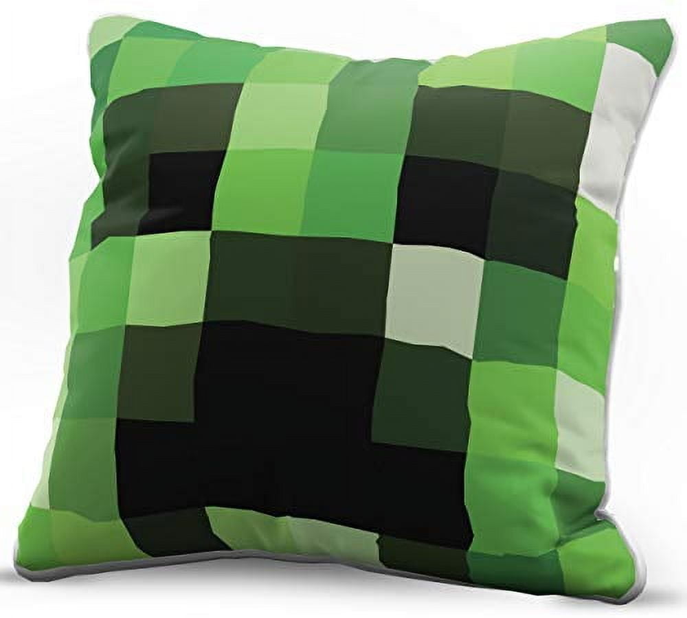 "Minecraft 15""x 15"" Creeper Decorative Pillow Cover, 100% Microfiber ...