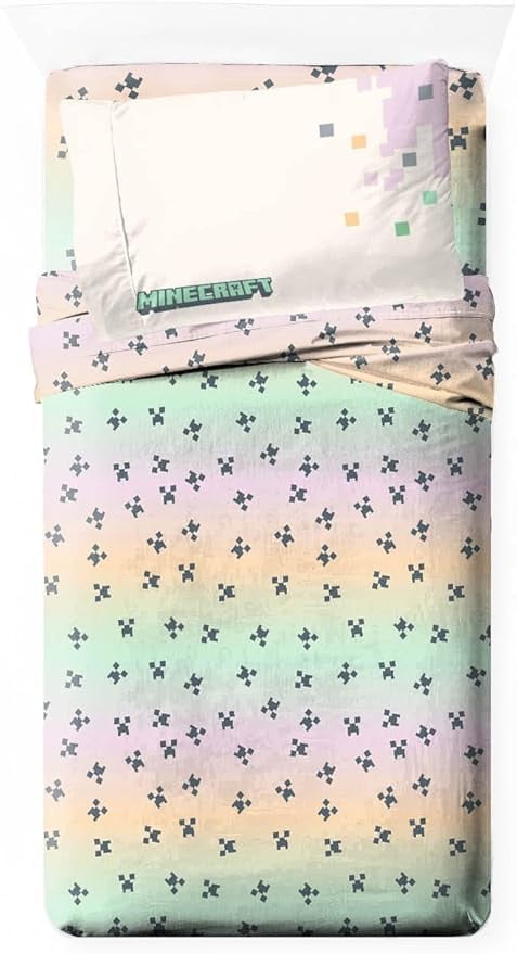 Minecraft Desert Creeper 3 Piece Twin Size Bed Sheets Set - Girl Gamer ...