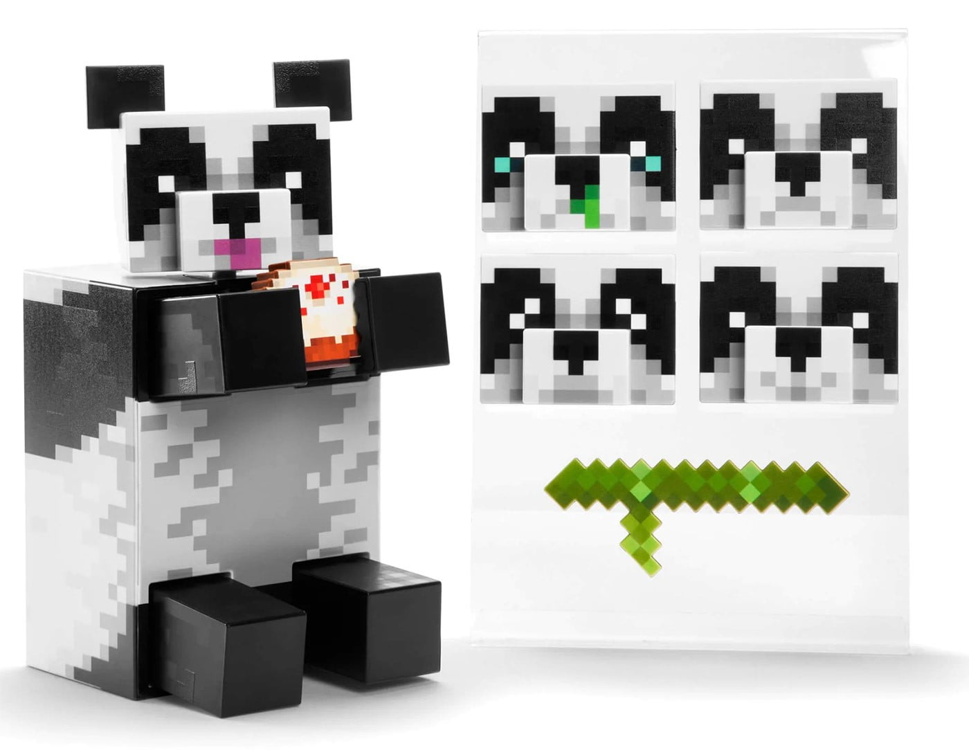 Mattel Minecraft Diamond Level Panda Action Figure, 5 Faces, Jungle ...