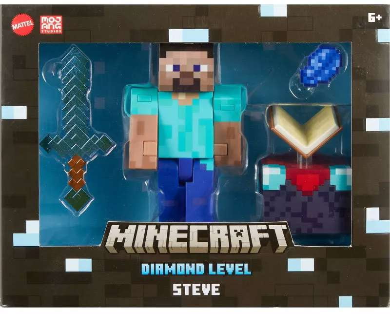 Minecraft Diamond Level Steve Action Figure (with Book) - Walmart.com