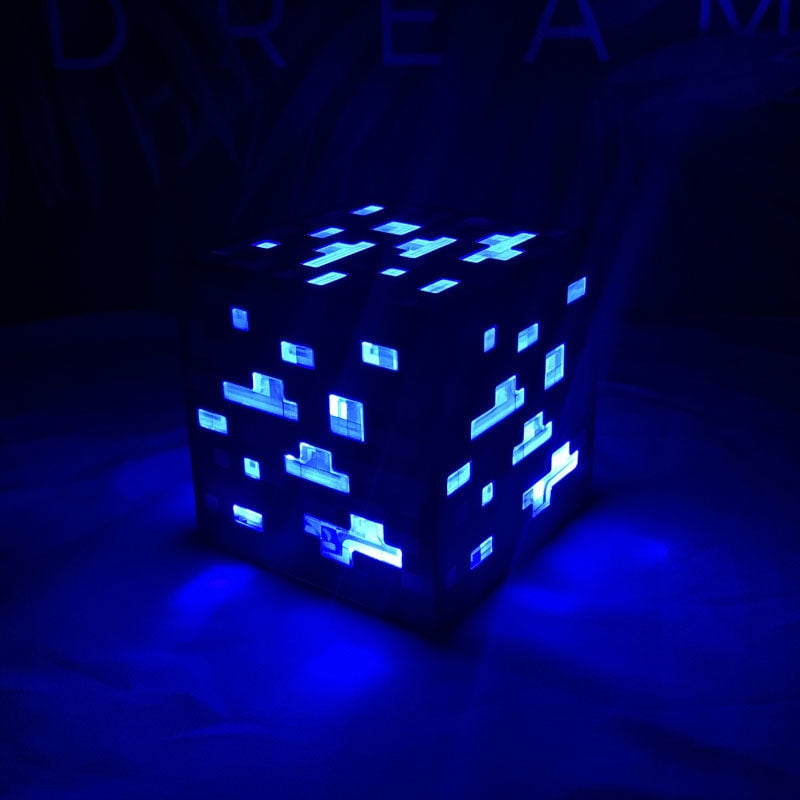 Minecraft Diamond Ore Night Light – Color Changing LED Lamp with Touch ...