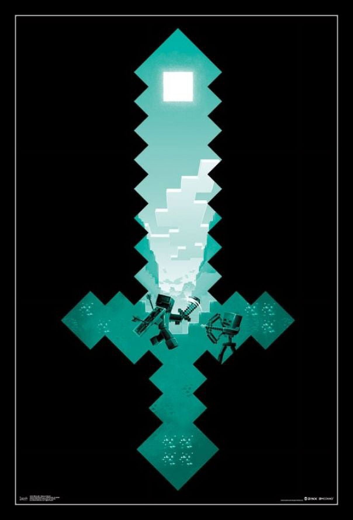 Minecraft - Diamond Sword Laminated & Framed Poster Print (22 x 34 ...