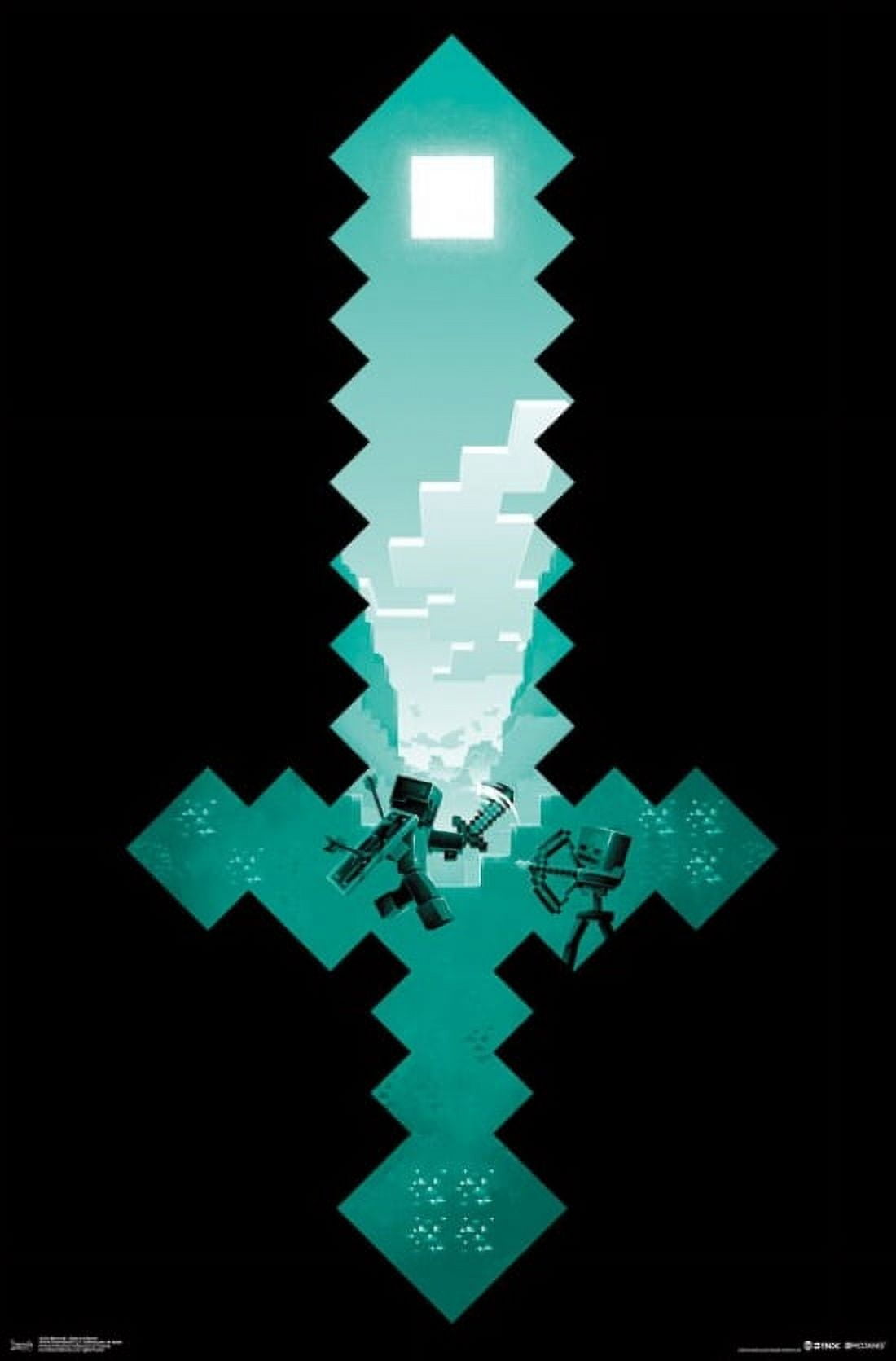Minecraft - Diamond Sword Poster Print (22 x 34) - Walmart.com