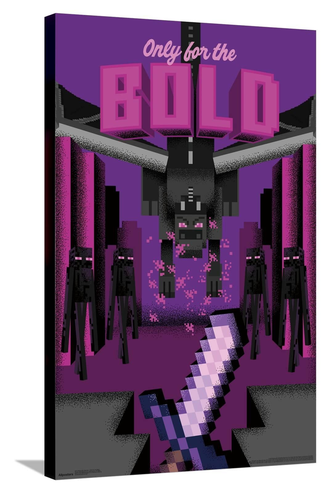 Minecraft: Discover - Only For The Bold Canvas Wall Poster, 22.375" x ...