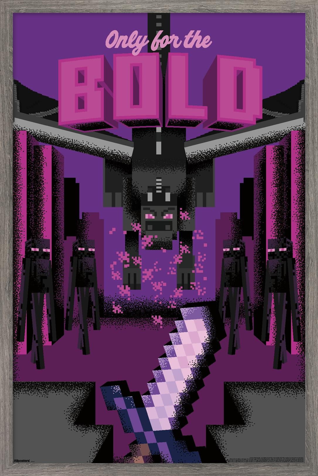 Minecraft: Discover - Only For The Bold Wall Poster, 14.725" x 22.375 ...
