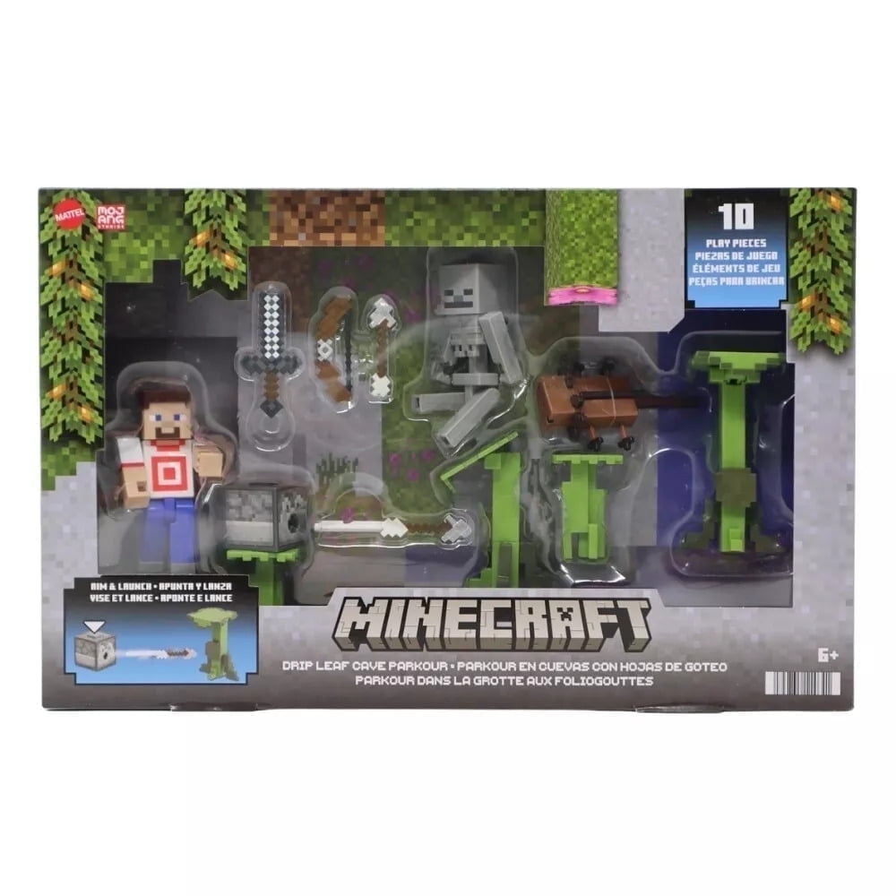 Minecraft Drip Leaf Cave Parkour 10-Piece Playset – Mattel x Mojang ...