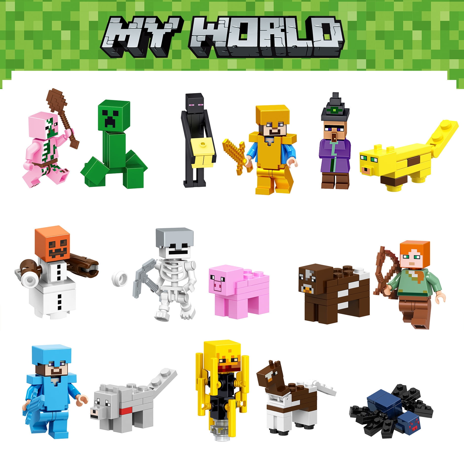 Minecraft Dungeons Nano METALFIGS Minecraft Nano METALFIGS 16 PK,Easter ...