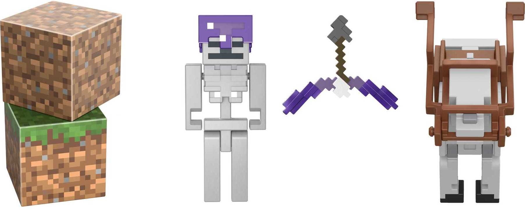 Walmart Minecraft Dungeons Skeleton Trap Horse Mini Figurine, Pixelated ...