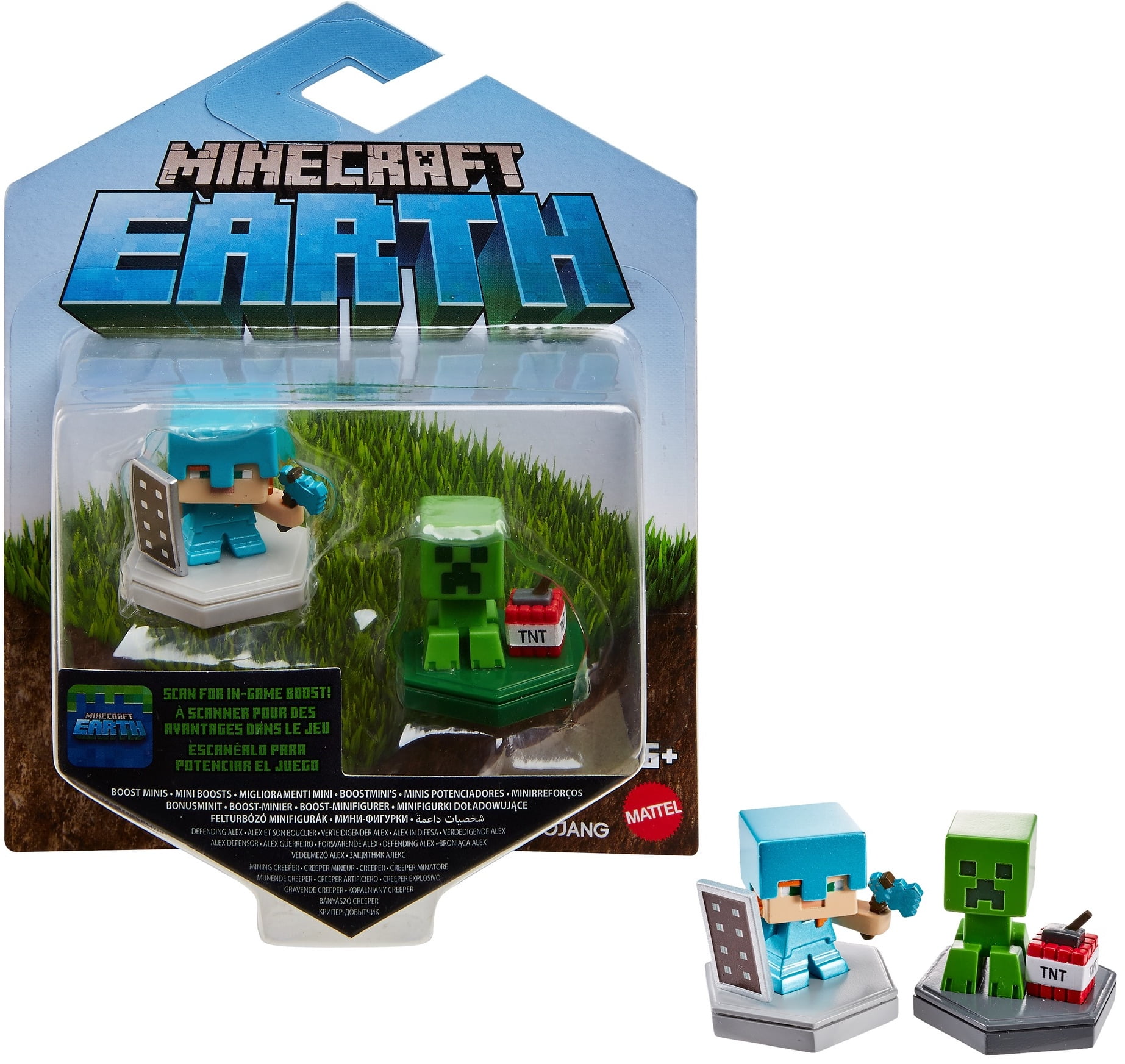 Minecraft Earth Boost Mini Figures 2-Pack, NFC Enabled Augmented ...
