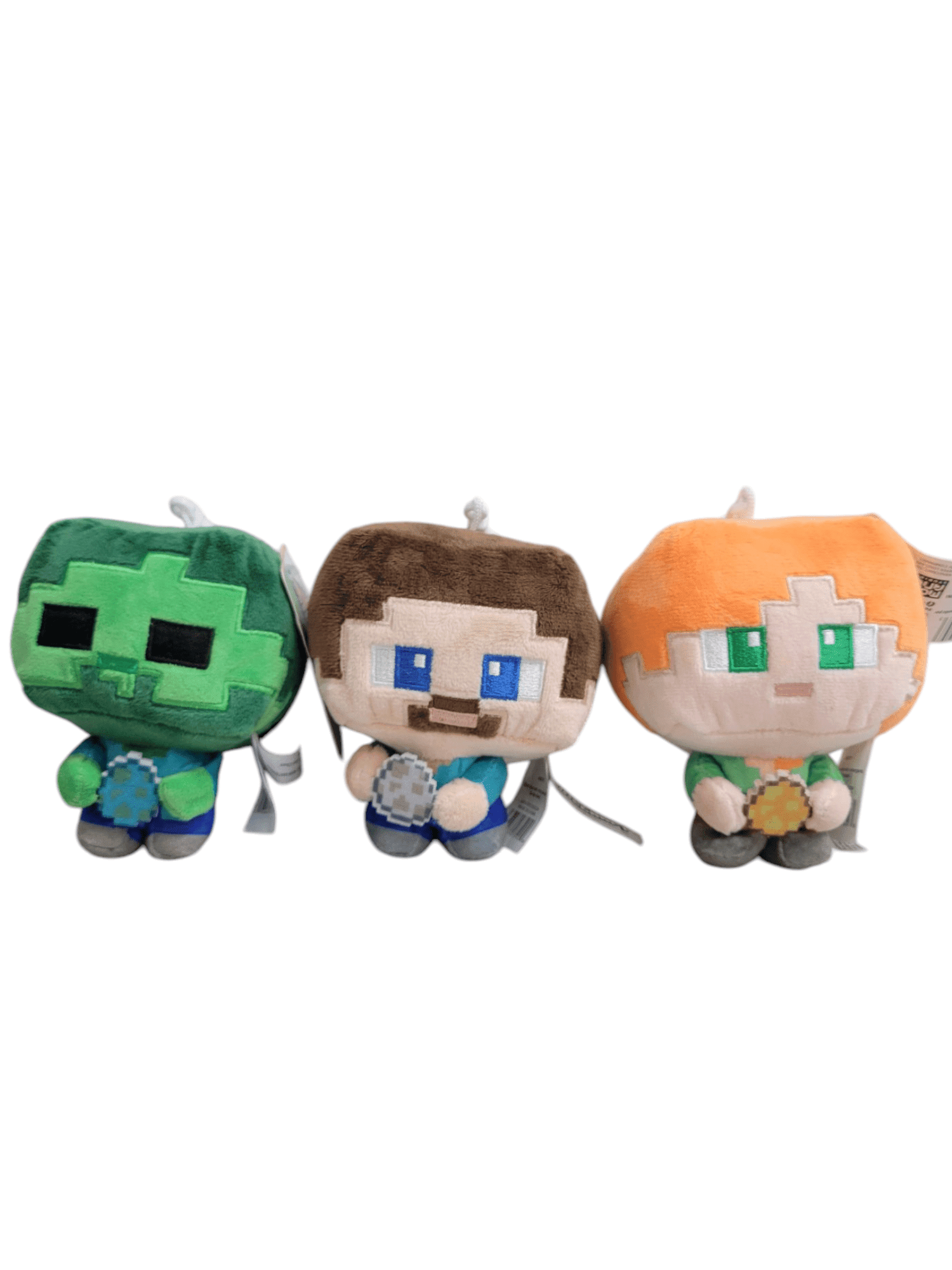 Minecraft Easter Plush Clip 3 Pack: Alex, Steve, and Zombie Creeper ...