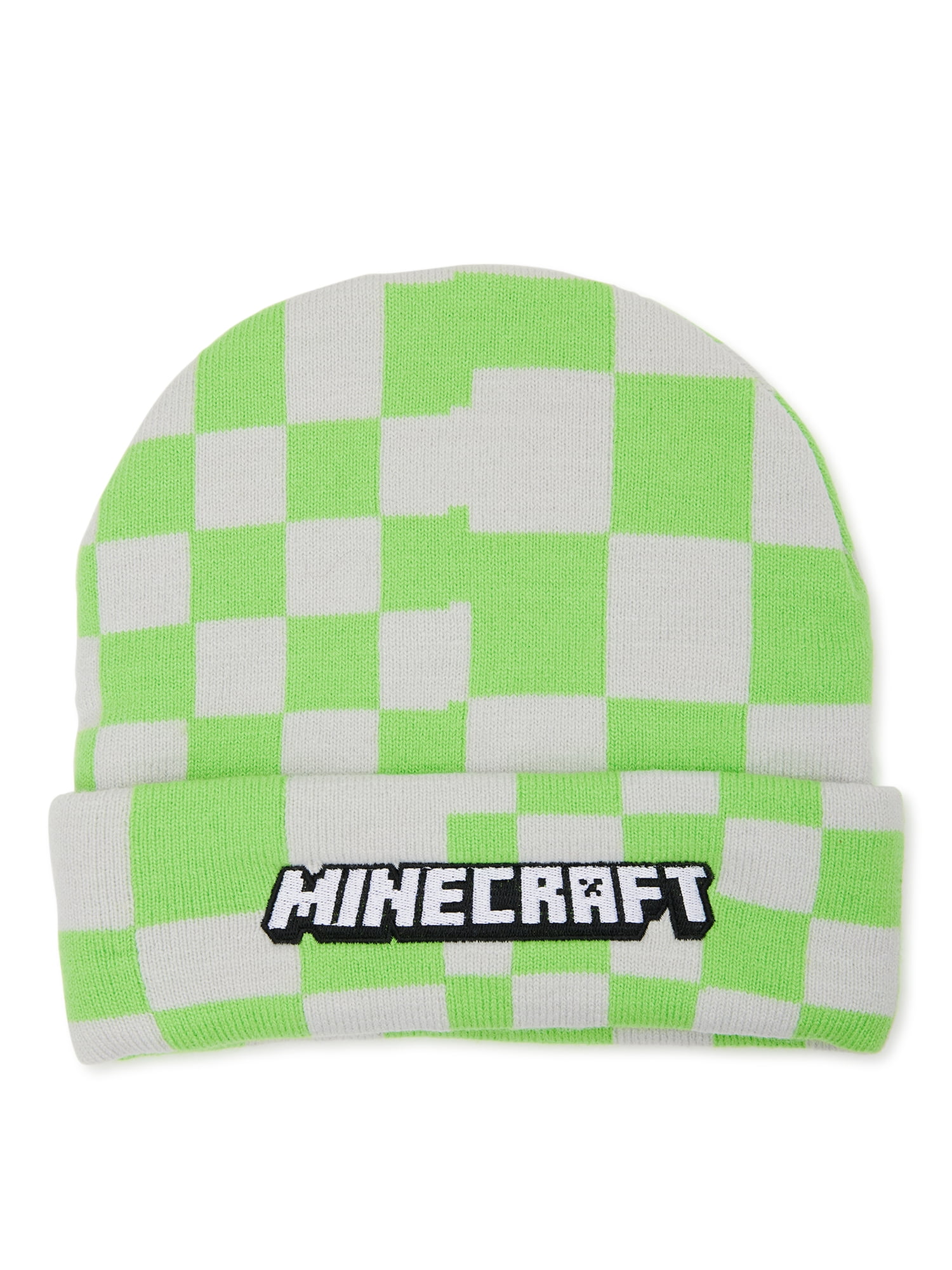 Minecraft Embroidered Check Beanie Green - Walmart.com