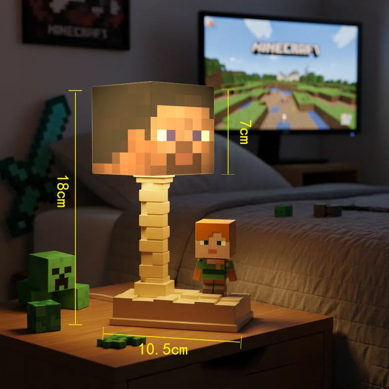 Minecraft End Portal Night Light with Type-C Charging, 5-Level Light ...