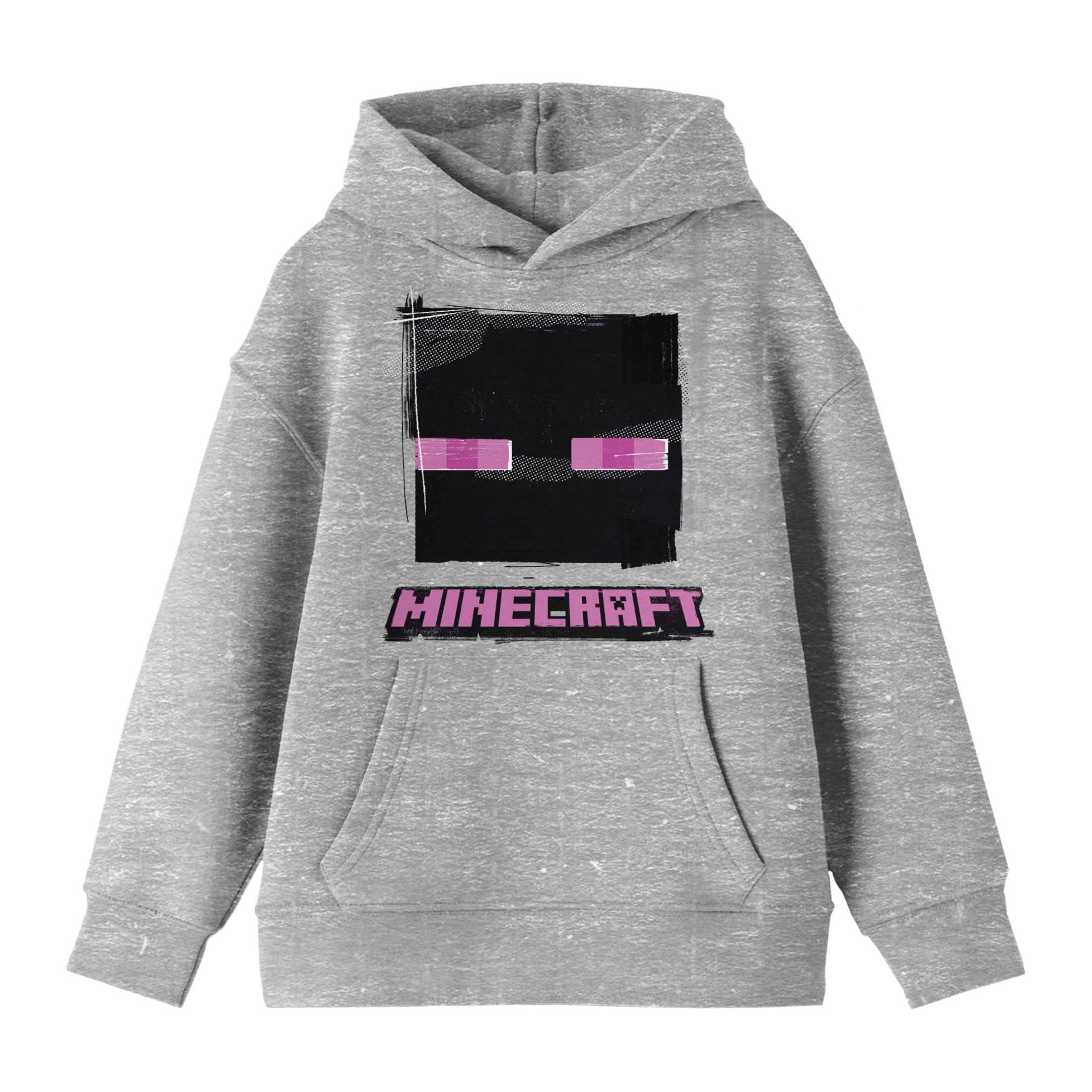 Minecraft Enderman Face Long Sleeve Athletic Heather Youth Hooded ...