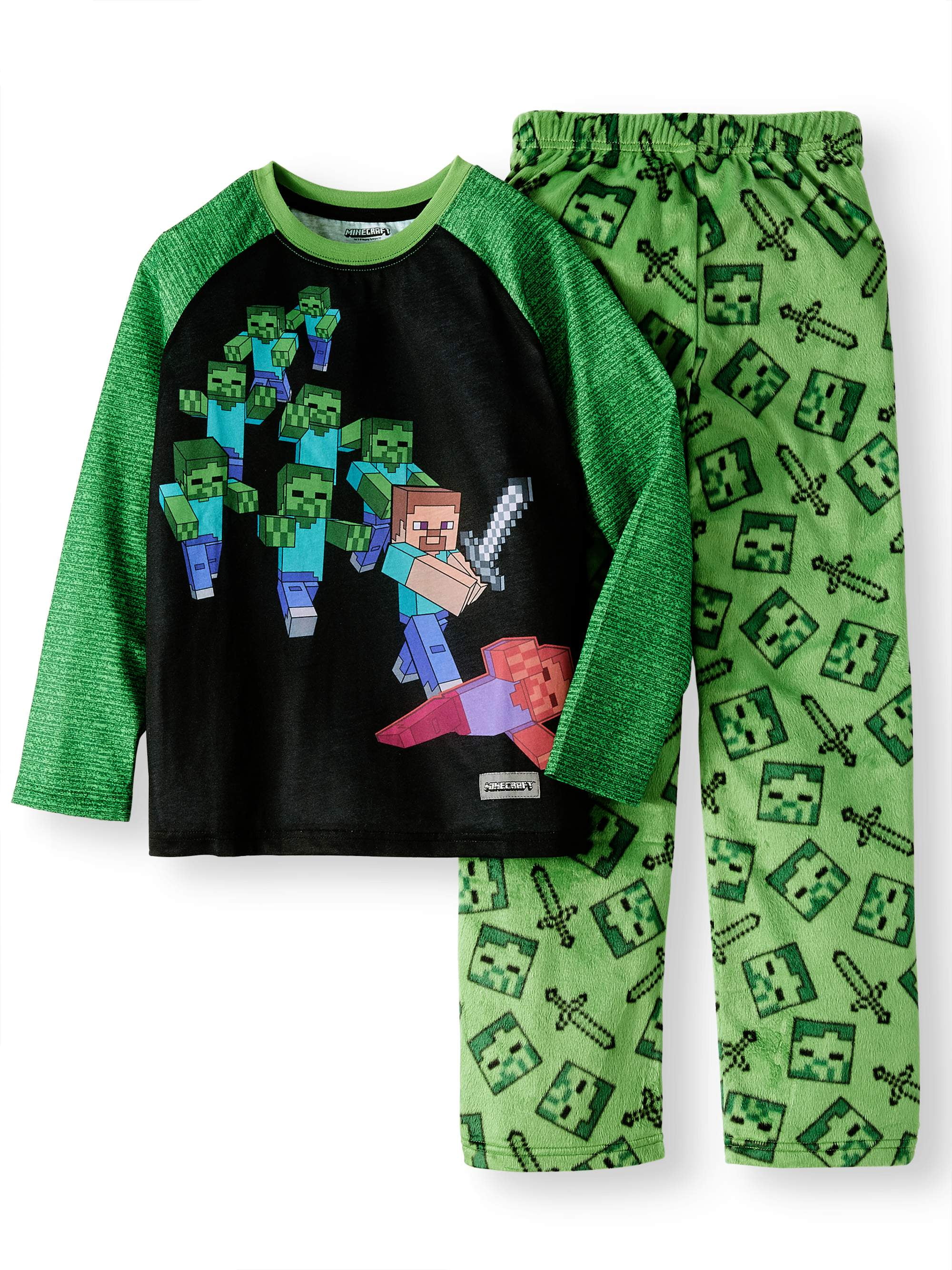 Minecraft Fleece 2 Piece Pajama Sleep Set (Little Boy & Big Boy ...