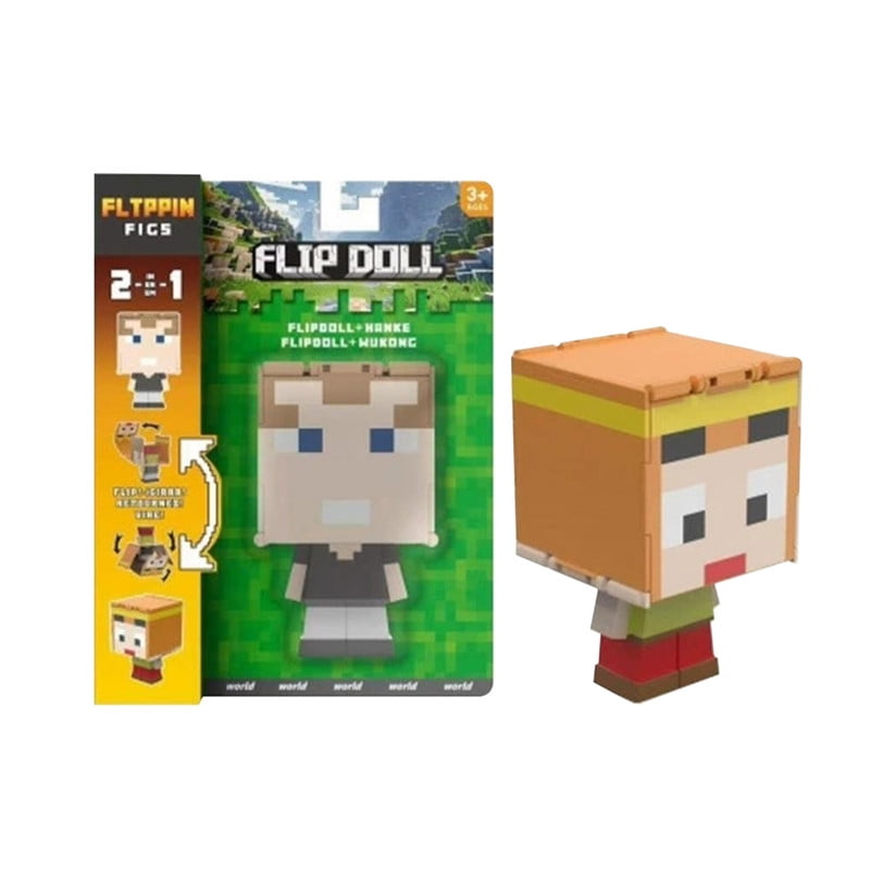 Minecraft Flippin’ Figs Figures Collection, 2-in-1 Fidget Play, 3.75-in ...