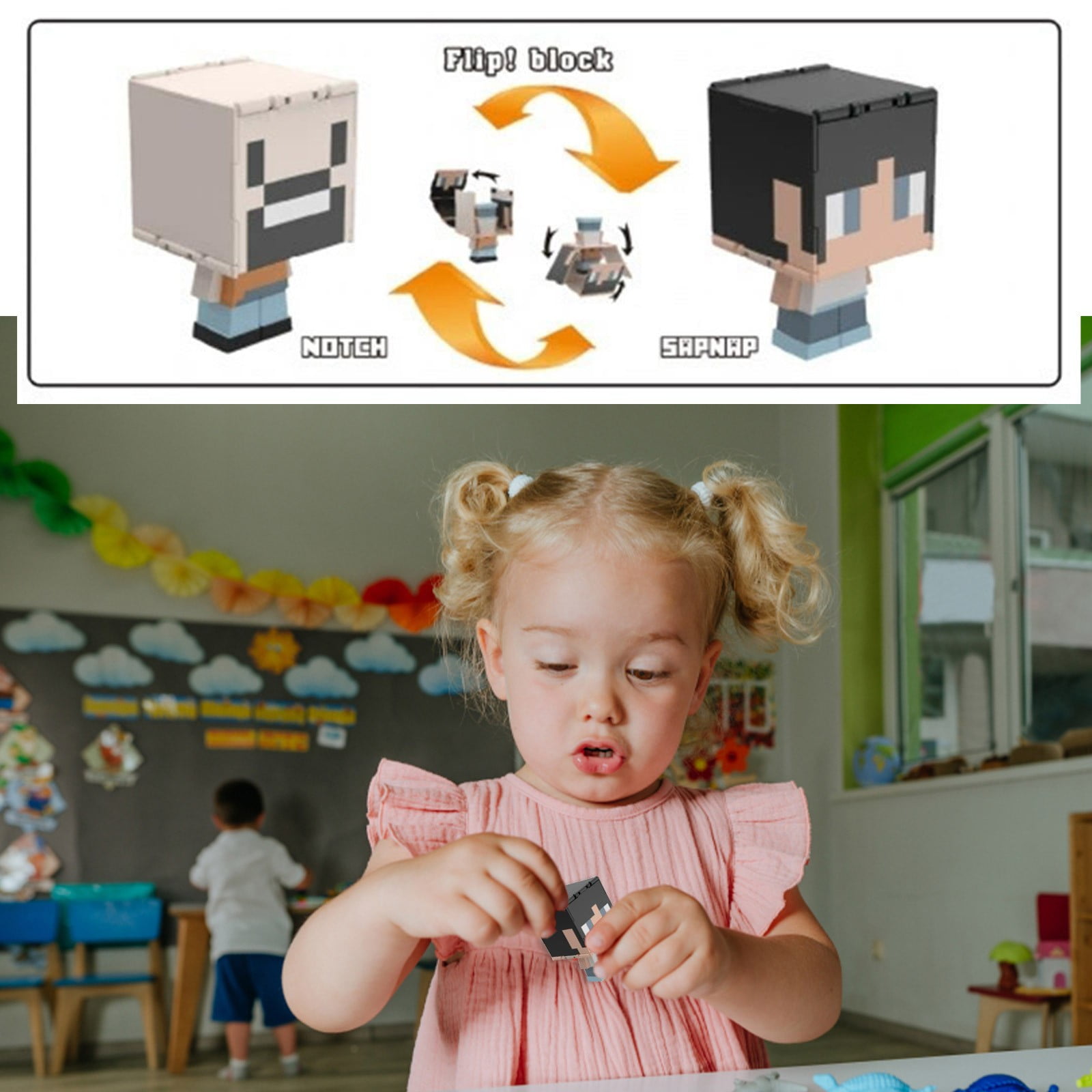 Minecraft Flippin’ Figs Figures with 2-in-1 Fidget Play, 3.75-in Scale ...