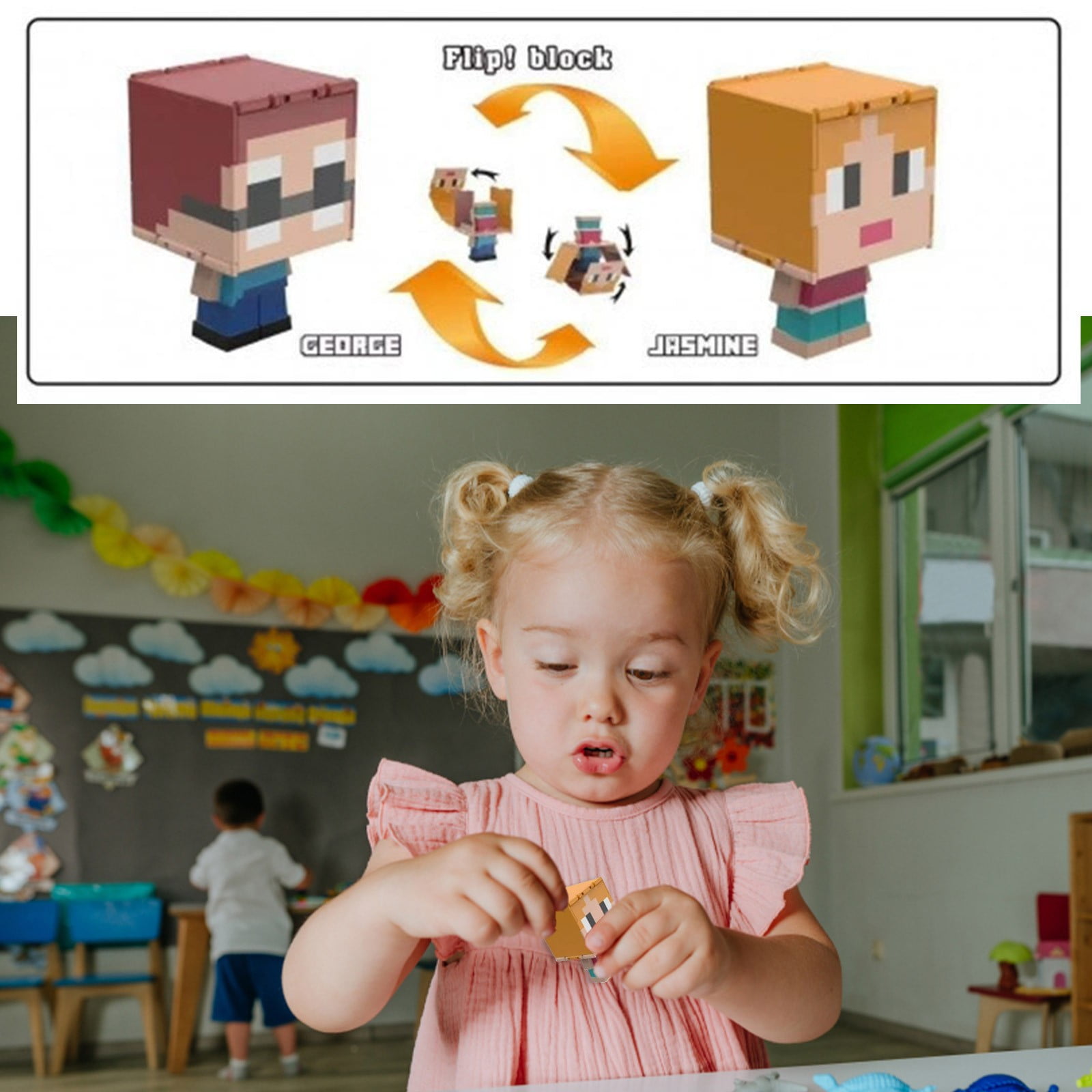Minecraft Flippin’ Figs Figures with 2-in-1 Fidget Play, 3.75-in Scale ...
