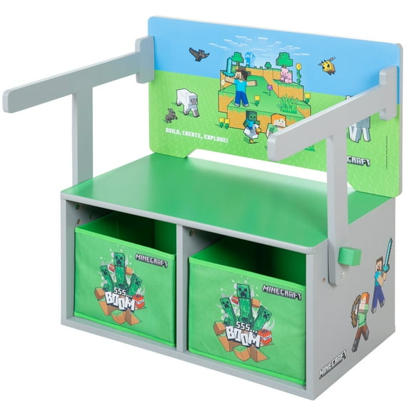 Minecraft: 2-In-1: Bench & Table - Wooden Chair Coverts From Seating To ...