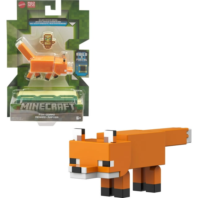 Minecraft Fox Animal Action Figure & Accessory, 3.25-in Scale Toy with ...