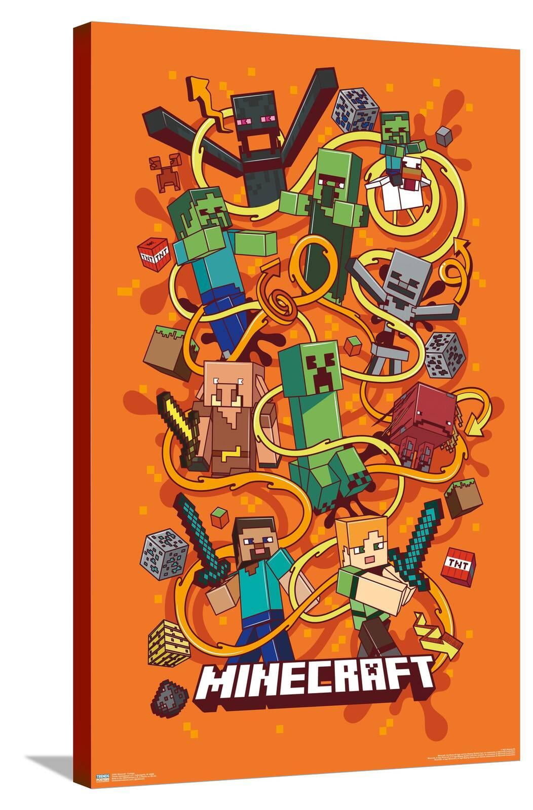 Minecraft - Funtage Canvas Wall Poster, 22.375" x 34" - Walmart.com