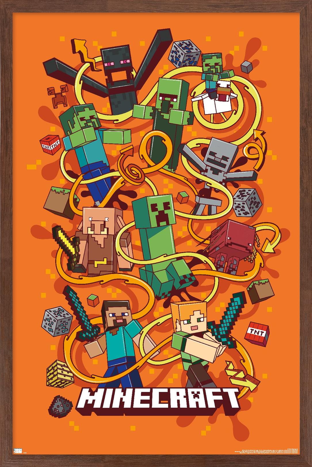 Minecraft - Funtage Wall Poster, 14.725" x 22.375" Framed - Walmart.com