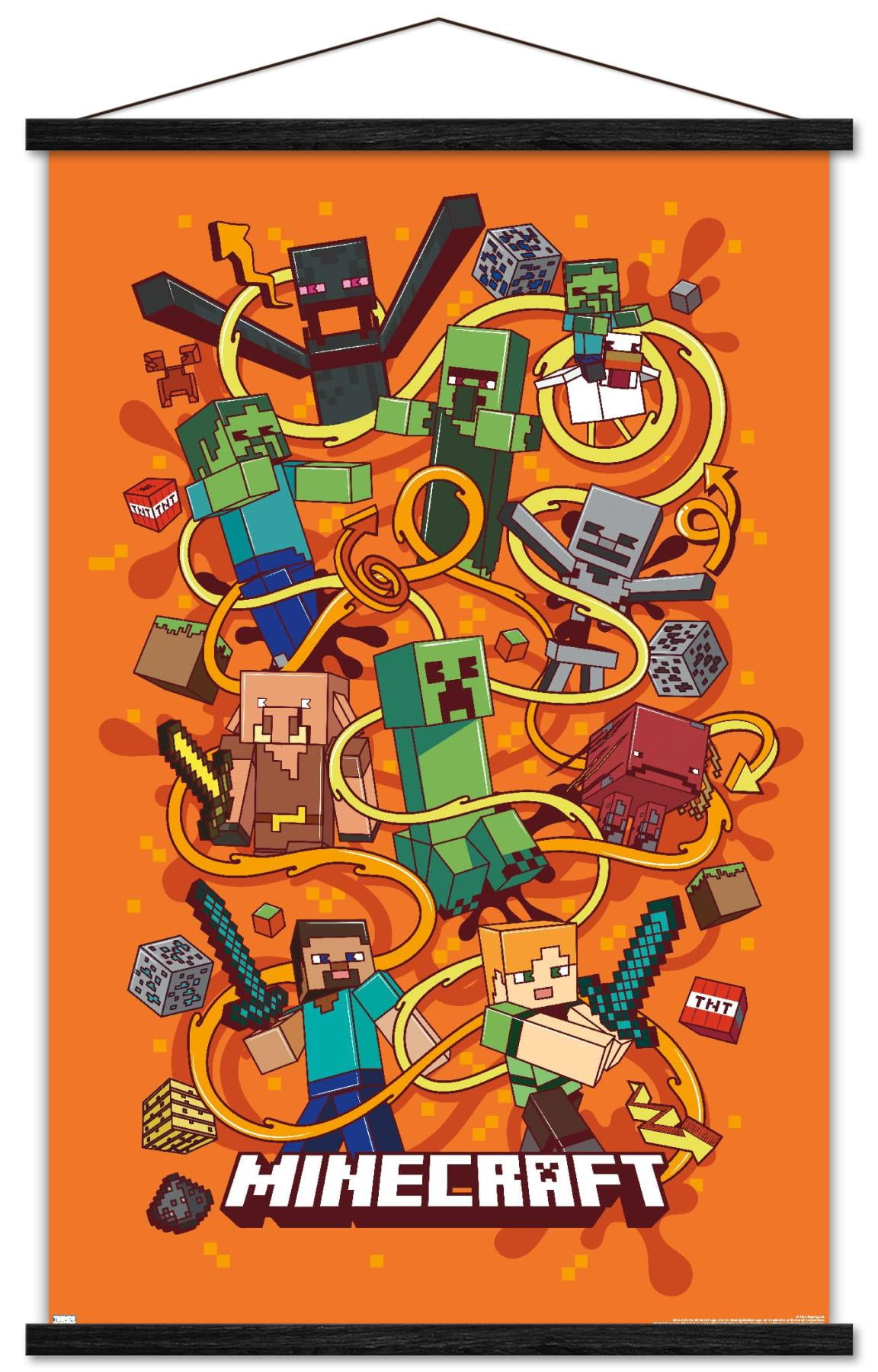 Minecraft - Funtage Wall Poster with Magnetic Frame, 22.375" x 34 ...