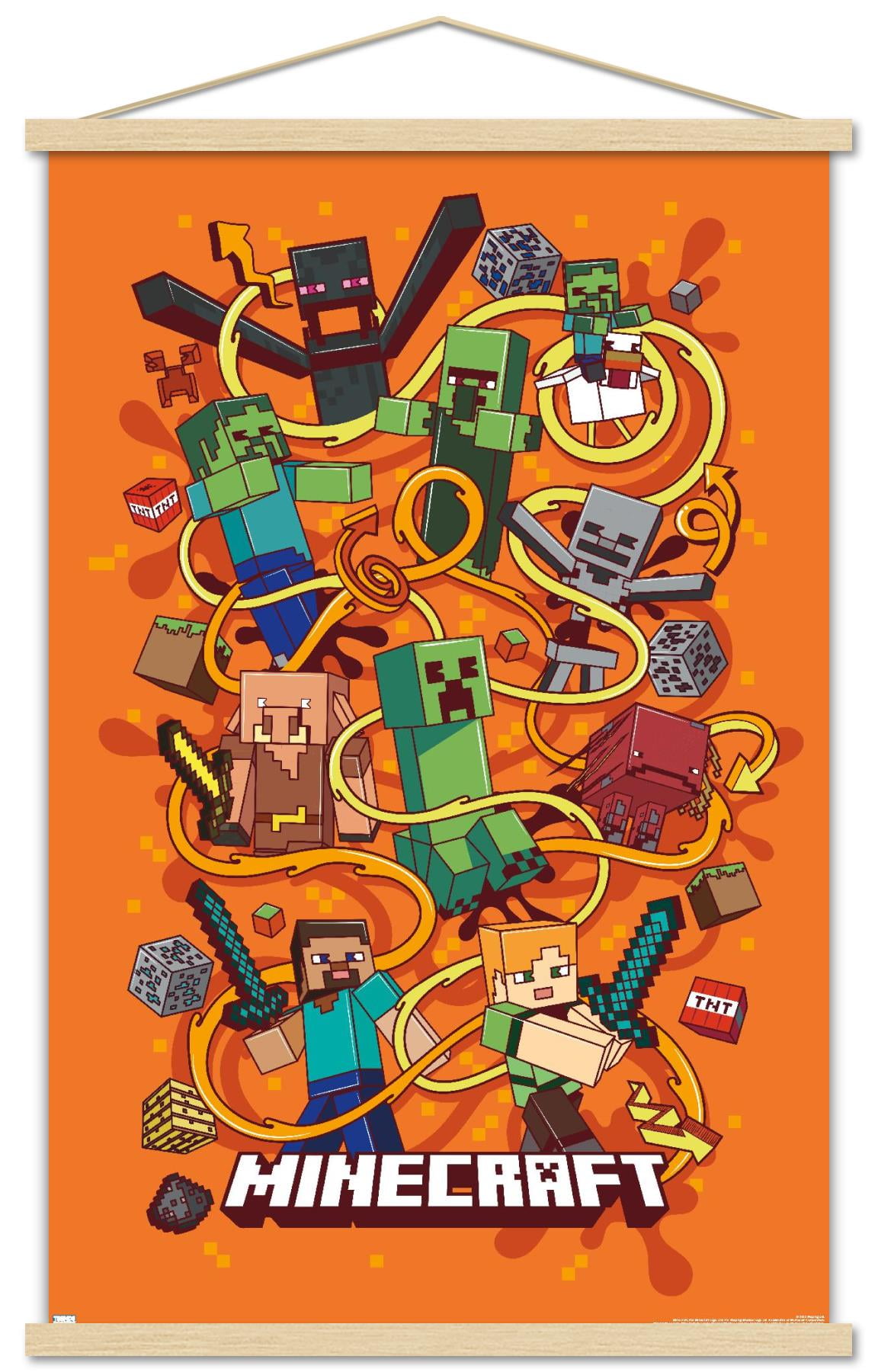 Minecraft - Funtage Wall Poster with Magnetic Frame, 22.375" x 34 ...