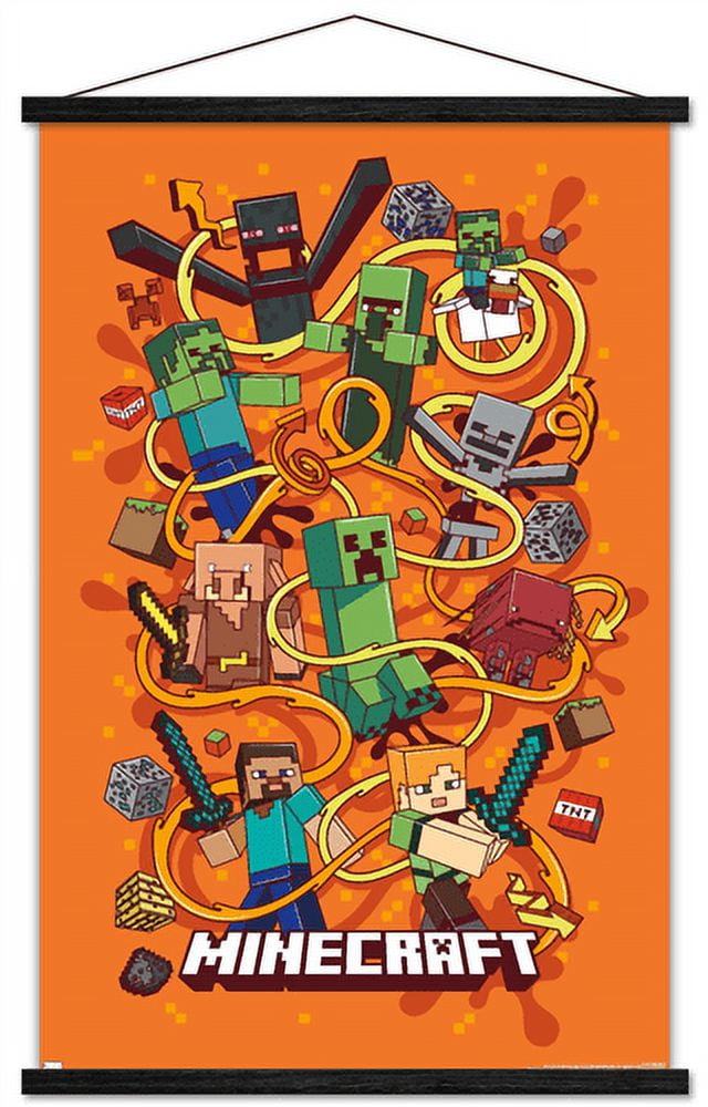 Minecraft - Funtage Wall Poster with Magnetic Frame, 22.375" x 34 ...