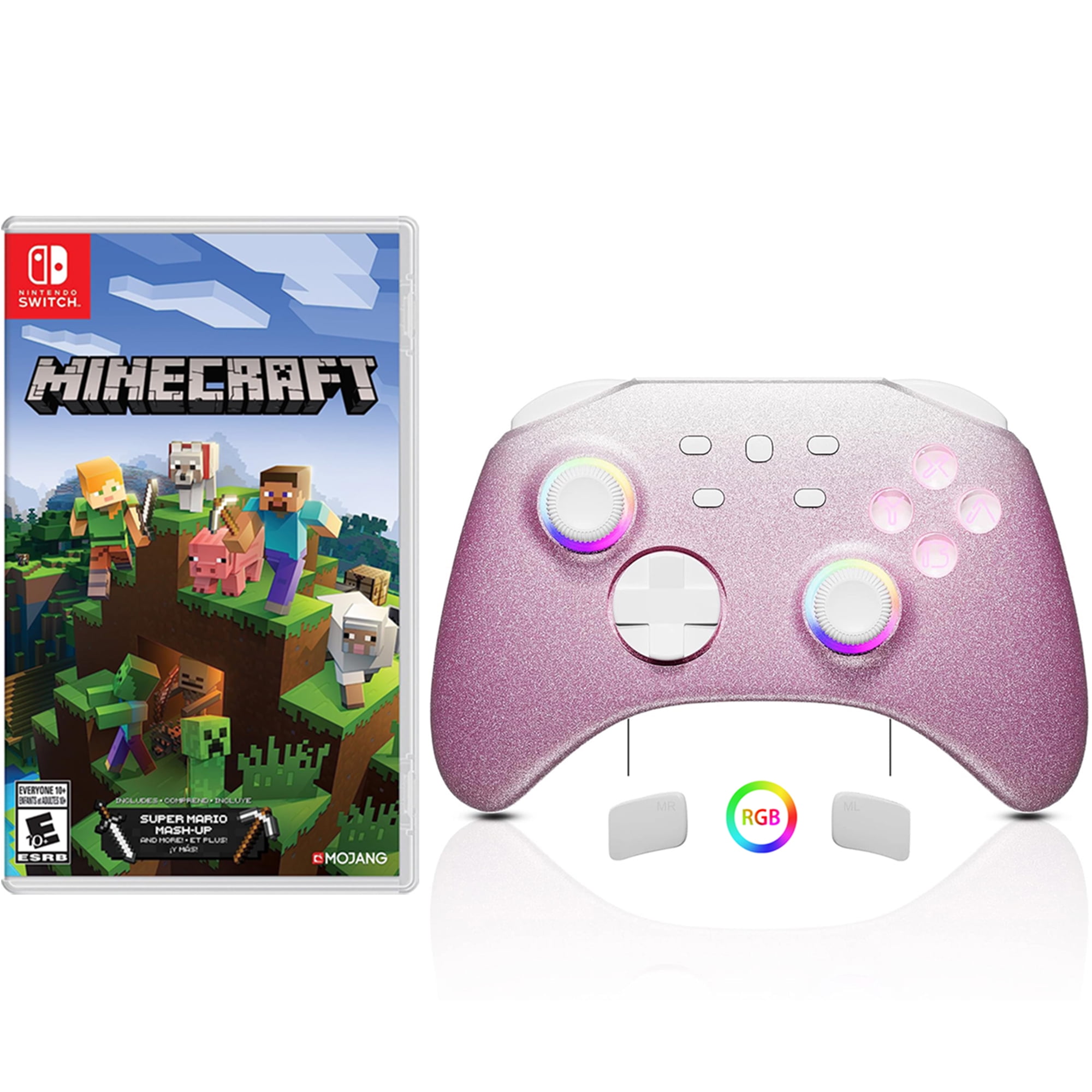 Minecraft Game Disc and Upgraded Switch Pro Controller for Nintendo ...