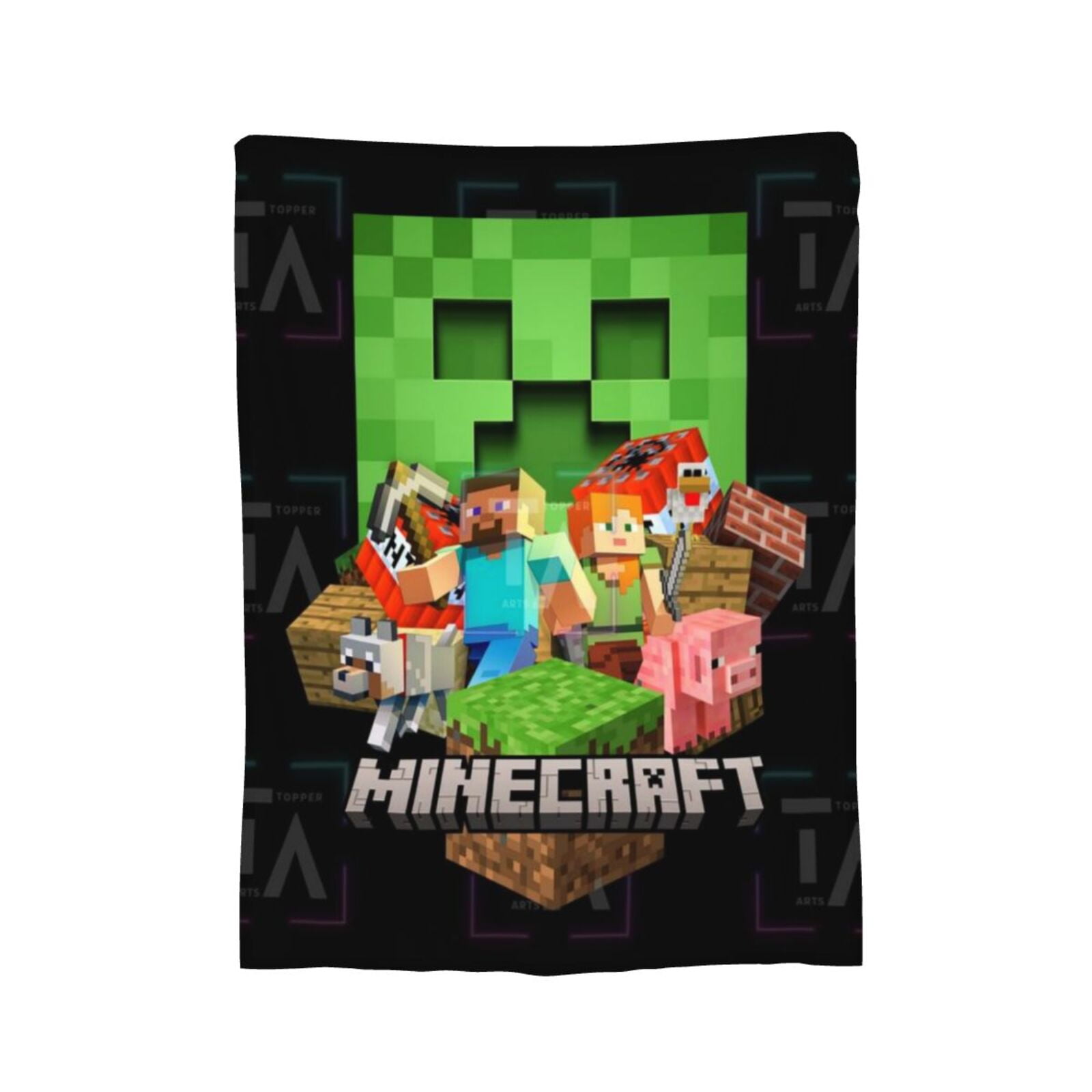 Minecraft Game Throw Blanket for Couch, Soft Cozy Gaming Cartoon ...