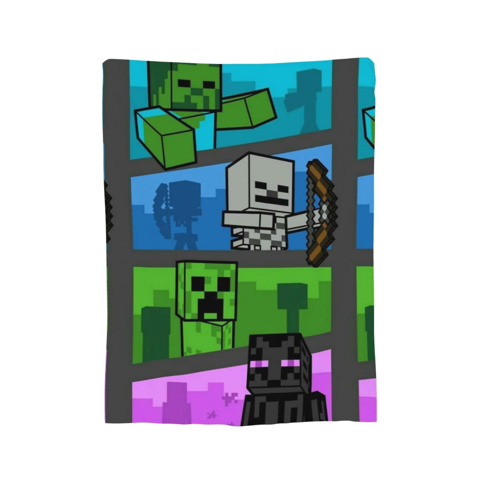 Minecraft Game Throw Blanket for Couch, Soft Cozy Gaming Cartoon ...