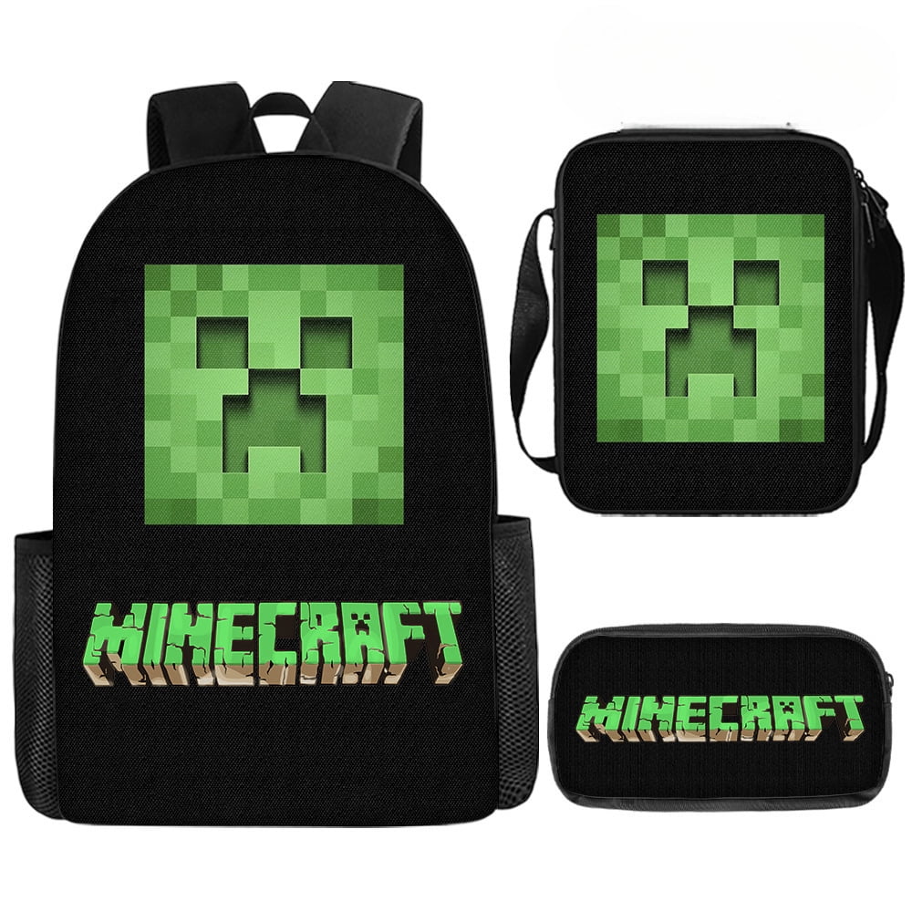 Minecraft Gamer Backpack Set with Shoulder Bag and Pencil Case, 17 ...